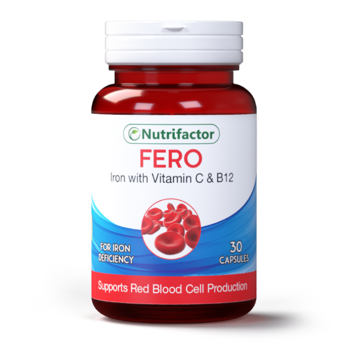 Nutrifactor Fero Iron Tablets with Vitamin C, B12 & Folic Acid – Iron ...