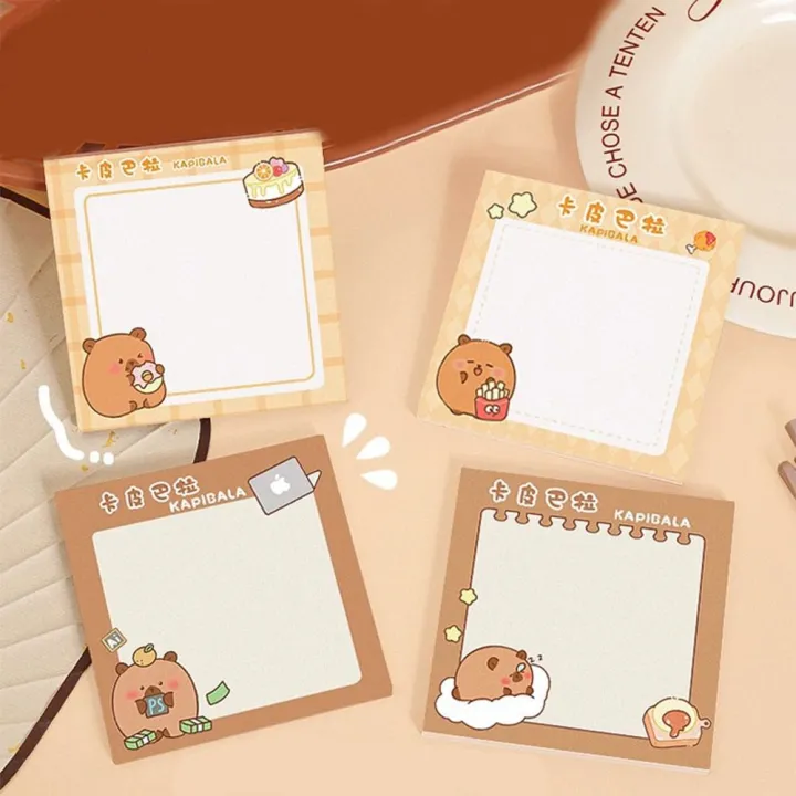 Cartoon Cute Capybara Sticky Note N Times Self-adhesive Capybara Memo ...