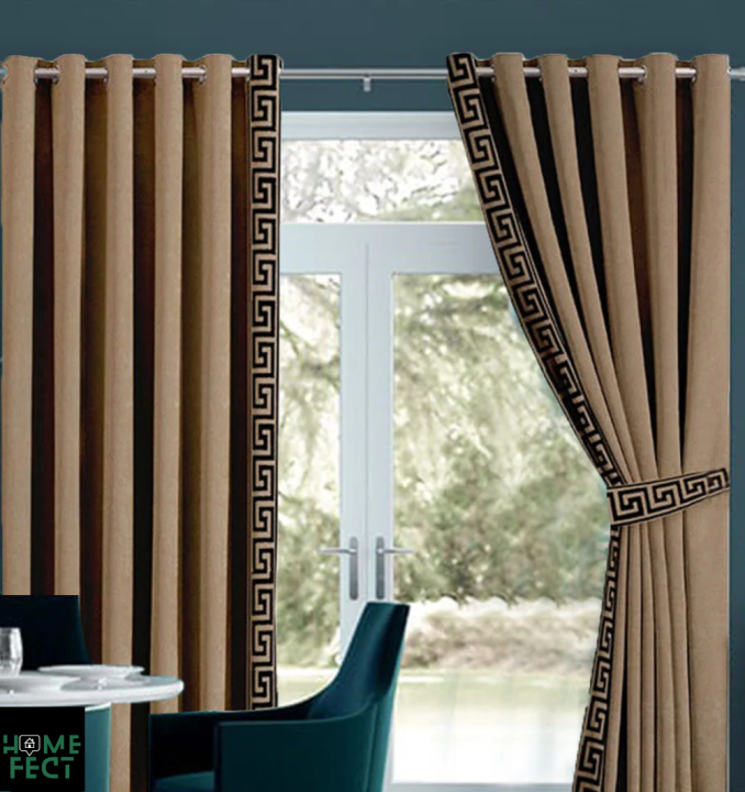 Velvet Side Border Laser Cut Curtains for Bedroom | Elegant Curtains ...