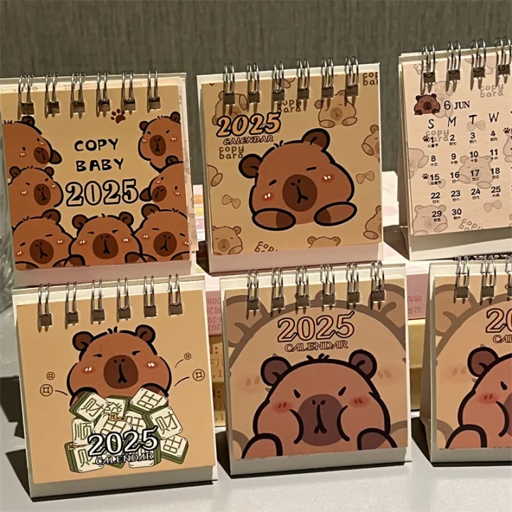 2025 New Cute Cartoon Capybara Mini Desk Calendar Desktop Calendar ...