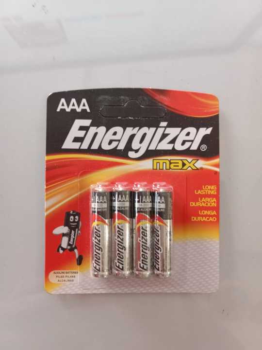 100% Original Energizer Max Alkaline Battery AAA 4 Batteries Cells ...