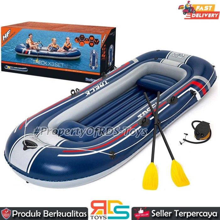 Bestway Hydro-Force Treck X 2 Inflatable Boat Set for 2 People 255 x ...