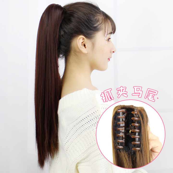 Wigs ponytail female long straight hair paws mid length short straight ...