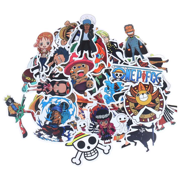 50Pcs/Pack Anime One Piece Luffy Stickers Car Laptop Skateboard ...