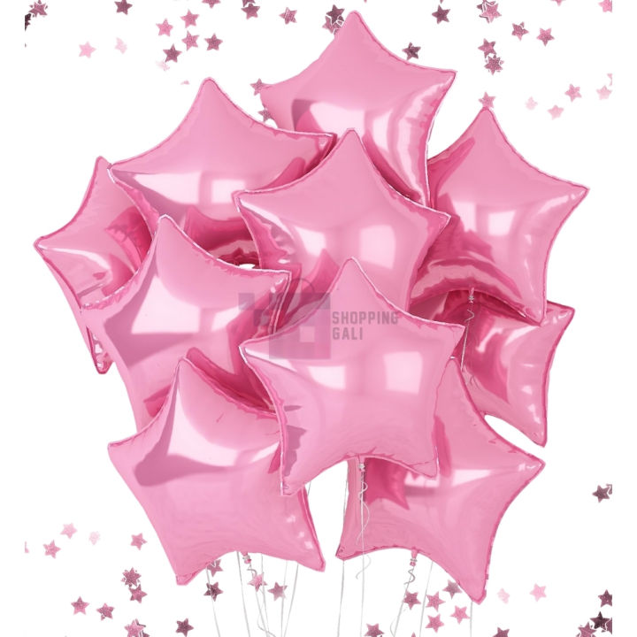 Pink Stars Foil Balloon - 18 Inch - Pink Themed Party - Pink - Unisex ...