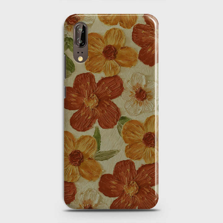 Huawei_ P20 Cover - Floral Series - Red & Yellow Design - Matte Finish ...
