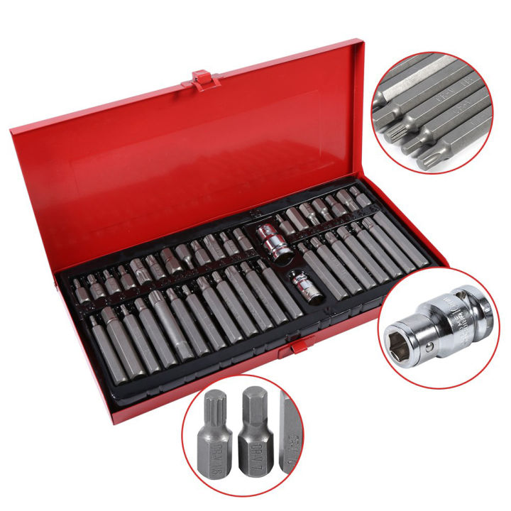 40 PCS Torx Star Spline Hex Allen Key Socket Bit Set with Bit Holder ...