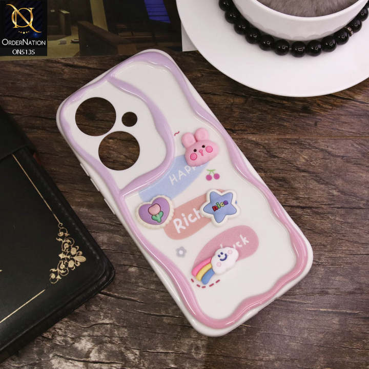 Oppo_ Reno 11F 5G Cover - Design 2 - Cute 3D Cartoon Soft Silicon Helix ...