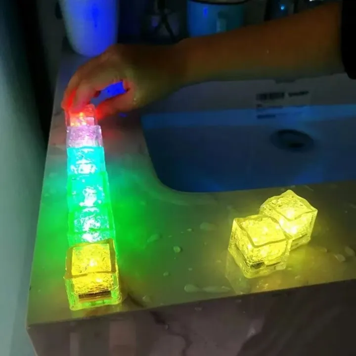 New Colorful Led Ice Cubes Romantic Luminous Birthday Gift Super Bright ...