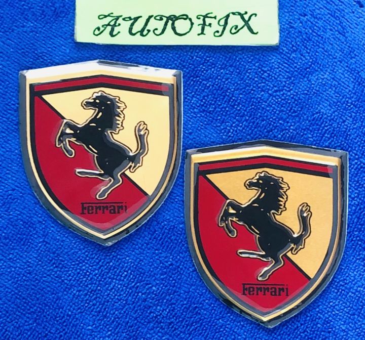 Car Styling Ferrari thin alloy Stickers red n Golden 02 PCS | Daraz.pk