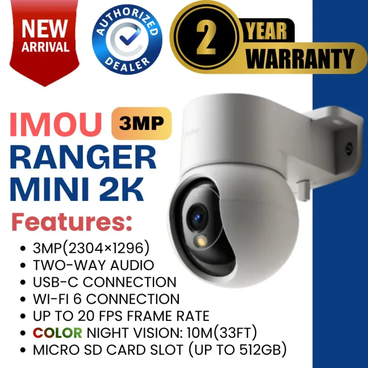 IMOU Ranger Mini 2K 3MP Indoor WiFi Camera | Full Color Night Vision ...