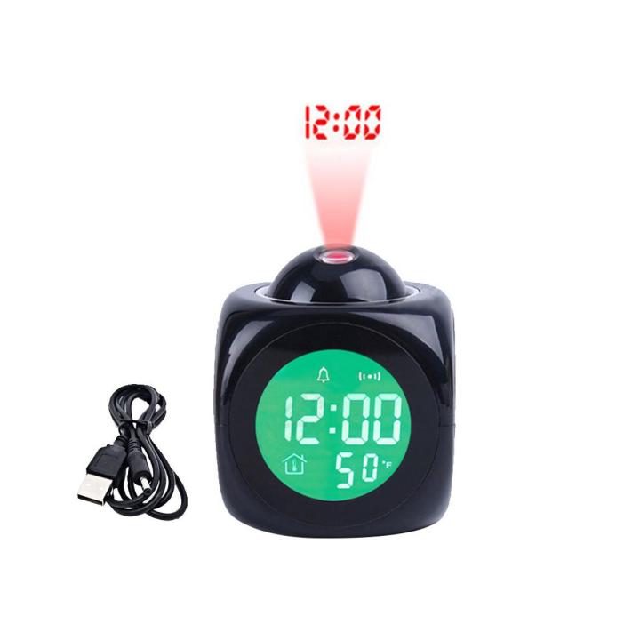 LCD Voice Projection Talking Alarm Clock Backlight Electronic Digital ...