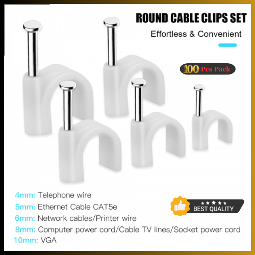 Cable wire clips- Cable Nail Clips Steal 4mm to 14mm ( All Sizes ...
