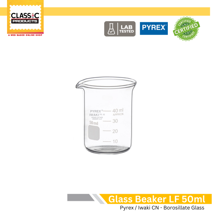 Glass Beaker 50ml - Iwakipyrex-Beaker low form griffin heat resistant ...