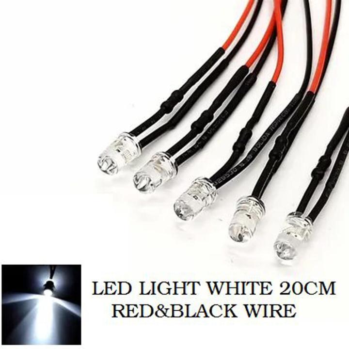 5Pcs LED Light 2V 3V 5V 6V 9V 12V 5mm LED Light With 20cm Red&Black ...