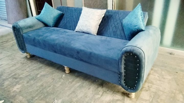 Modern interior sofa combed with cushion malai velvet fabric | Daraz.pk