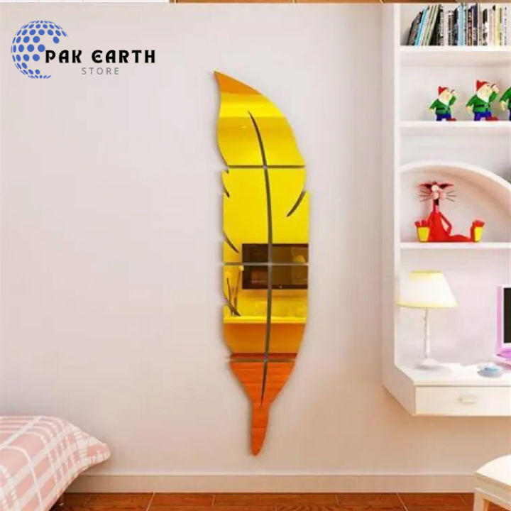 Pak Earth Store Acrylic Mirror Wall Leaf 3d Wall Sticker Sets Decore ...
