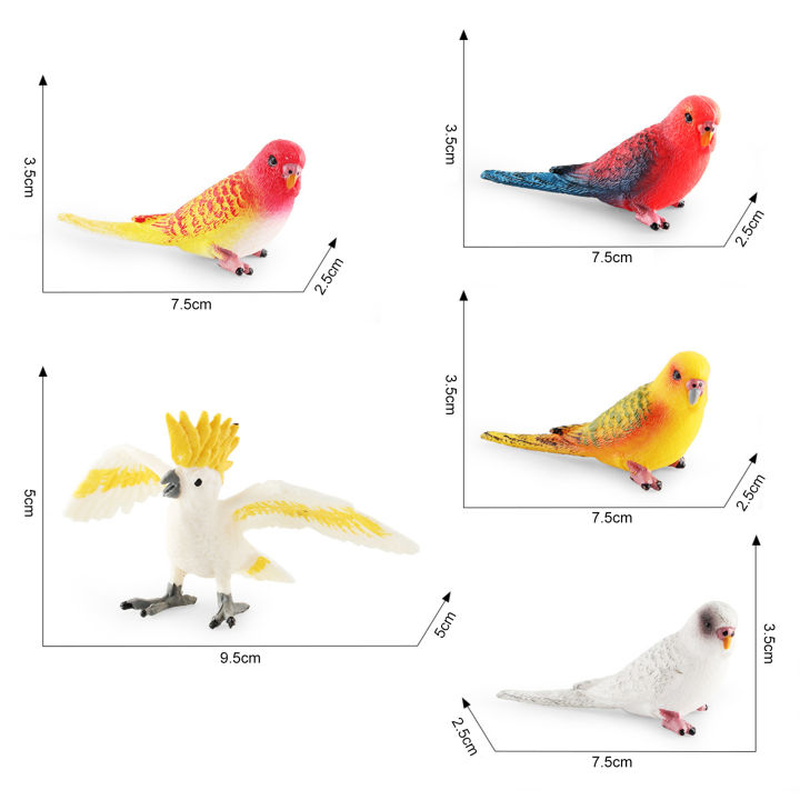 Childrenworld Mini Bird Statue Cockatiel Parrot Figurine Mini Fairy TV ...