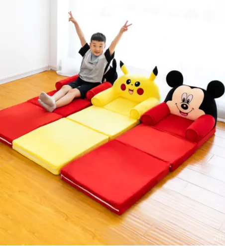 3 layers Pikachu Kids Folding Sofa Cumm Bed | Daraz.pk