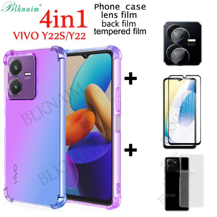 BLKNAIM (4-in-1) NEW For VIVO Y22 Case Anti-fall Color Mobile Phone ...
