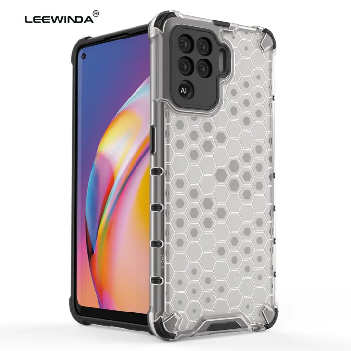 For OPPO F19 Pro A94 Reno5 F Phone Case，Luxury Honeycomb Armor TPU+PC ...