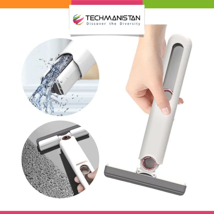 Techmanistan Portable Mini Cleaning Mop, Mini Sponge Mop, Wet and Dry ...