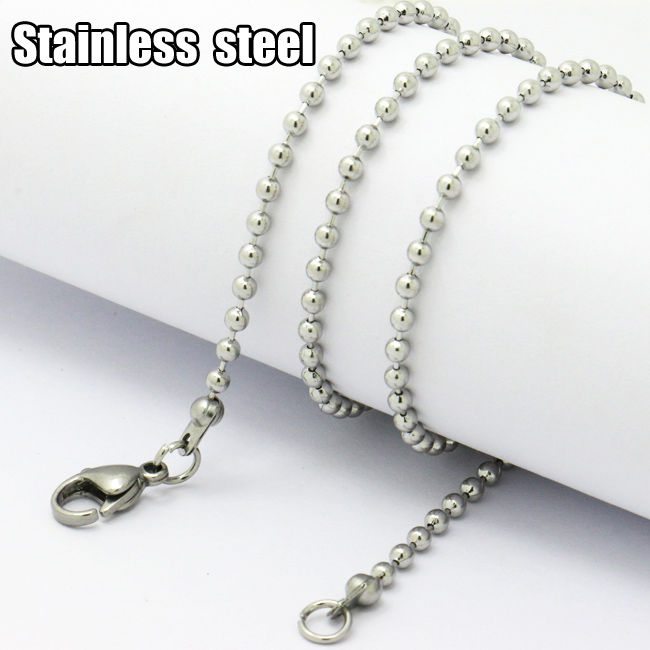 Pack of 3 PCS 45CM Stainless Steel Ball Round Bead Chains With ...