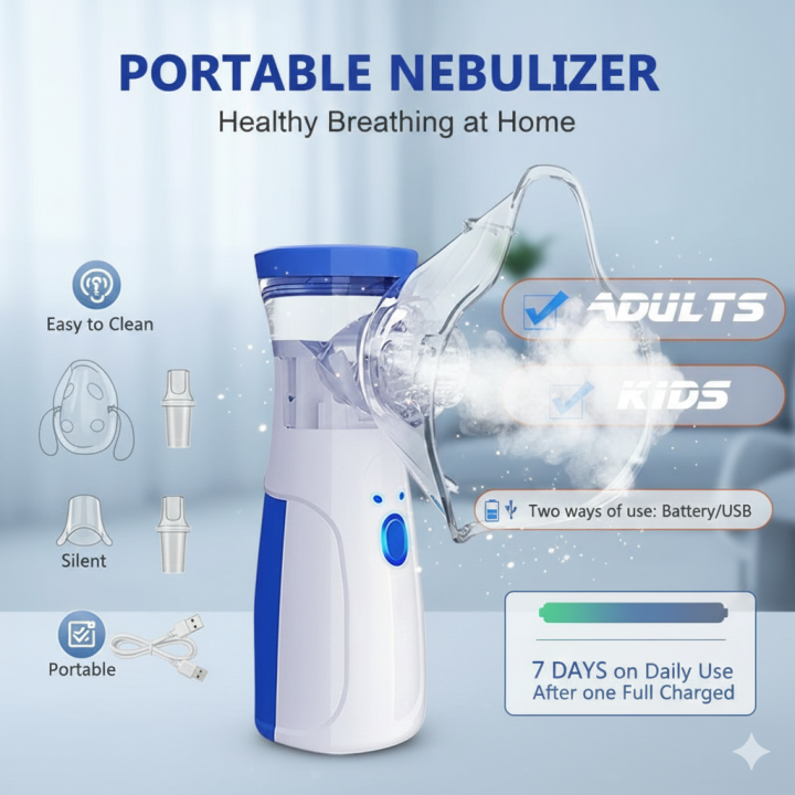 Mesh Portable Nebulizer Machine | Rechargeable USB Mesh Nebulizer ...