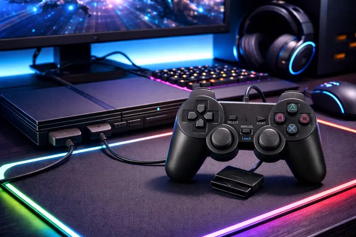 PlayStation 2 DualShock Controller – Classic Black Edition | Ergonomic ...