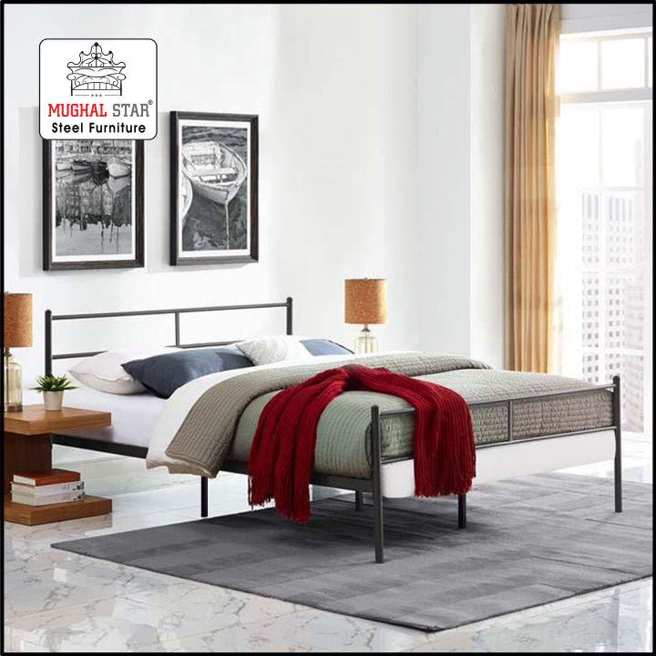 Simplify Bed Double Black / Double Bed / Iron Bed / Steel Bed / Mughal ...