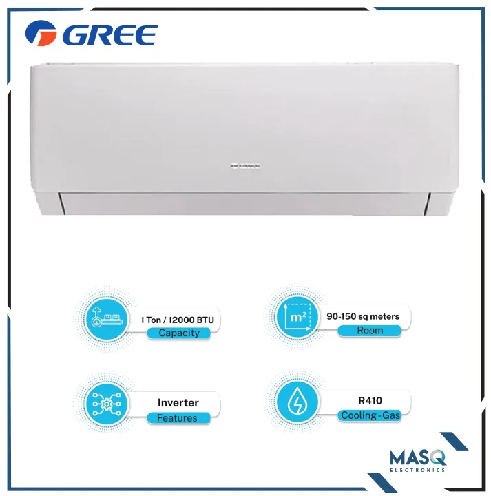 Gree 1 Ton Inverter AC Cool Series - Latest 2025 Model - GS-12PIT10-W ...