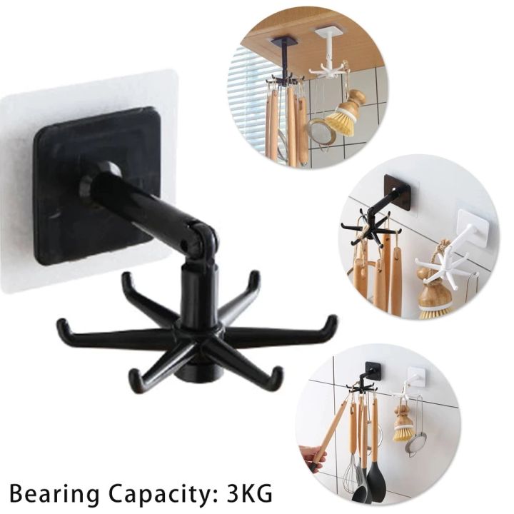 Kitchen Rotating Hook 360° [6 in 1] | Kitchen Storage Organizer ...
