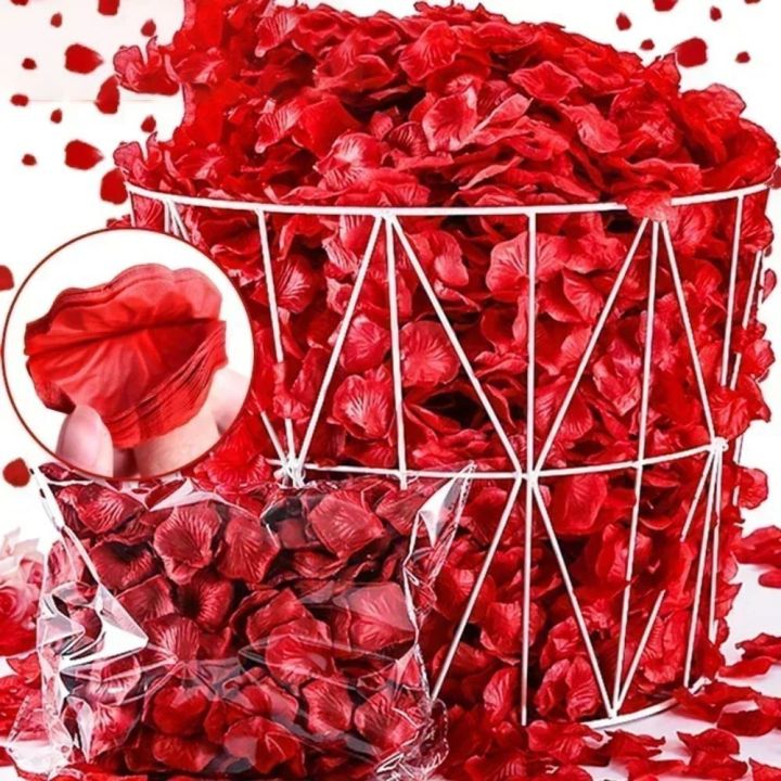 500Pcs Romantic Silk Silk Roses Petal Colorful Red Fake Rose Petals ...