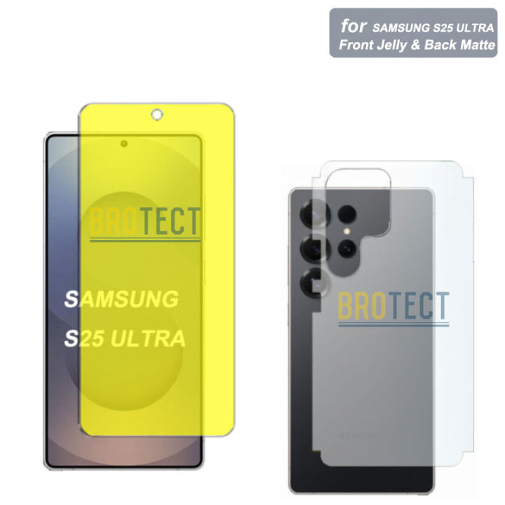 2 IN 1 SAMSUNG S25 ULTRA Front Jelly Screen Protector + Back Matte film ...