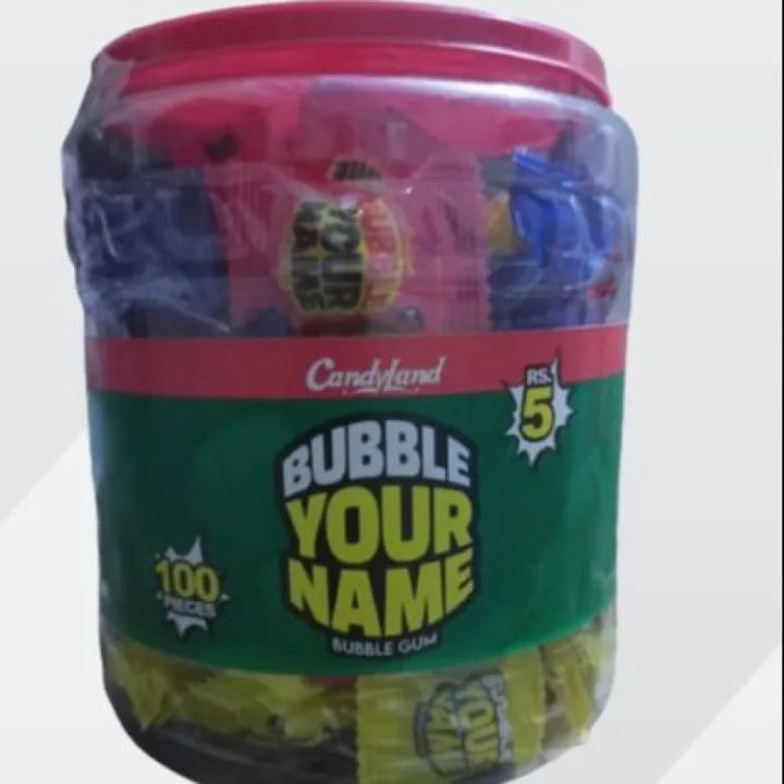 Bubble Your Name Bubble Gum (100 PCs Jar) | Daraz.pk