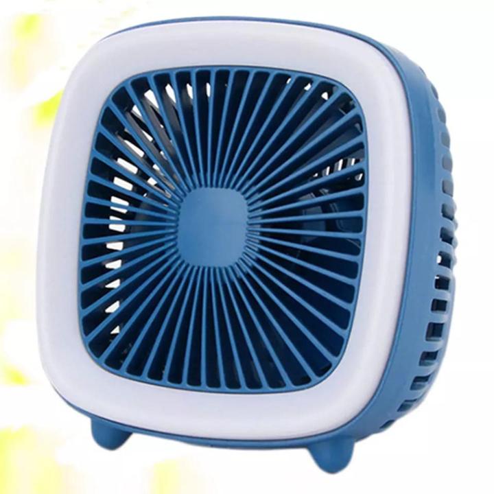 USB Rechargable mini Table Fan with soft LED Night Light, Portable ...