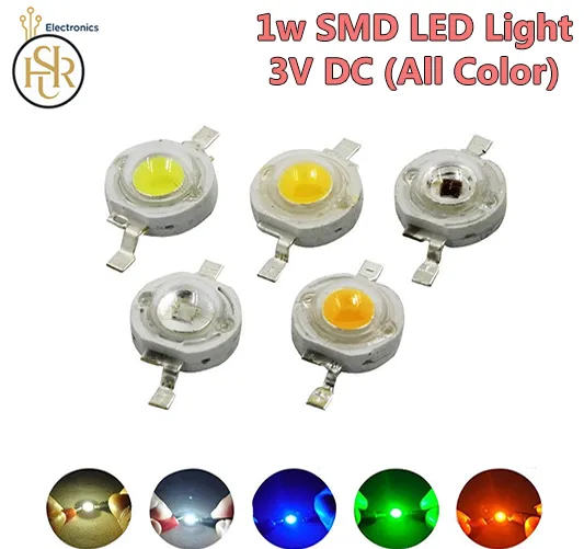 10 Pieces 1W (3V To 5V) DC High Power LED Bulb SMD LED Lights Ultra ...