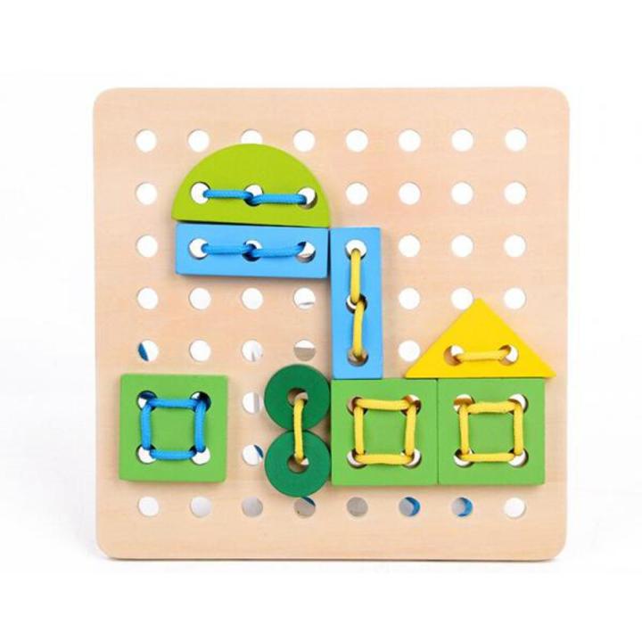 Creative Shapes Lacing Wooden Board | Daraz.pk