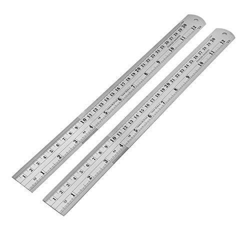 Scale Steel (Ruller) (12-inch) (7mm Thick) (A-Quality) (Pack of 2pcs ...