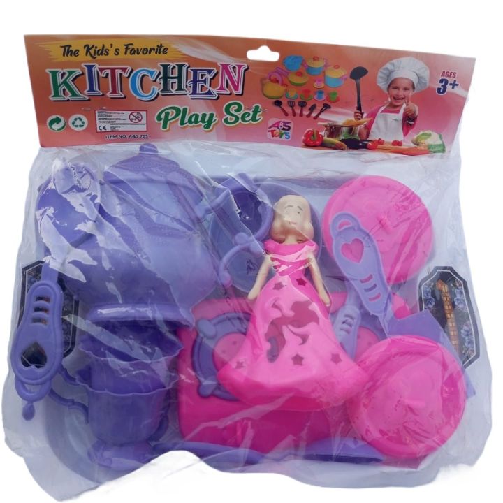 Girls kitchen toy set with dool / new kitchen toy set with butifull ...