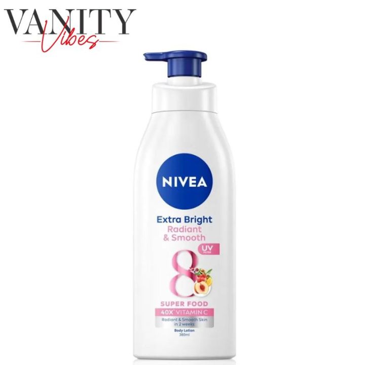 Nivea Extra Bright Radiant & Smooth 8 Super Food 40X Vitamin C Body ...