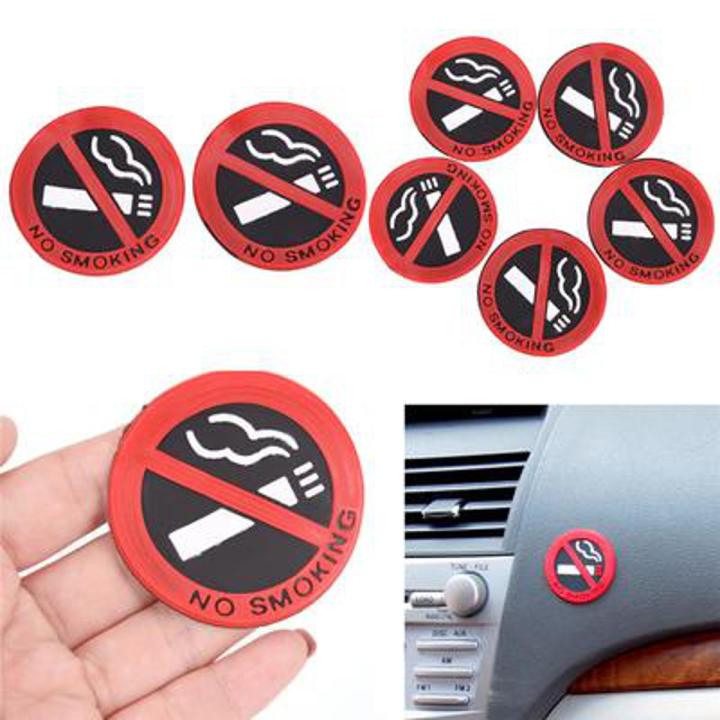 4 Pics Car No Smoking Rubber Signs Sticker - No Smoking Rubber Warning ...