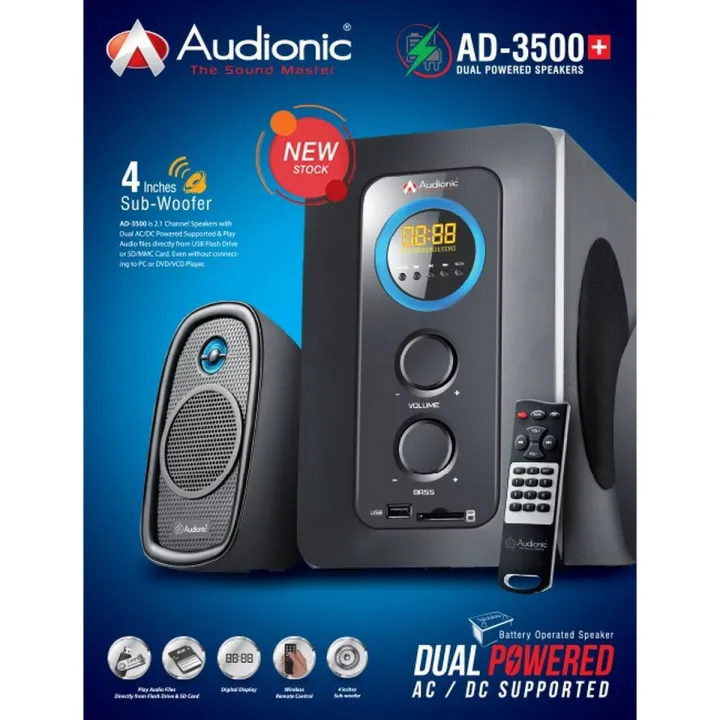 Audionic AD-3500+Dual Powered AC/DC Supported Speaker | Daraz.pk
