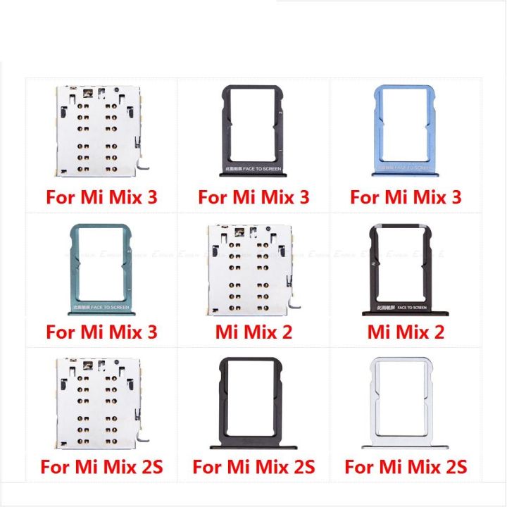 Sim Card Tray Socket Slot Reader Adapter Parts for XiaoMi Mi Mix 3 2S 2 Micro SD Card Holder ...