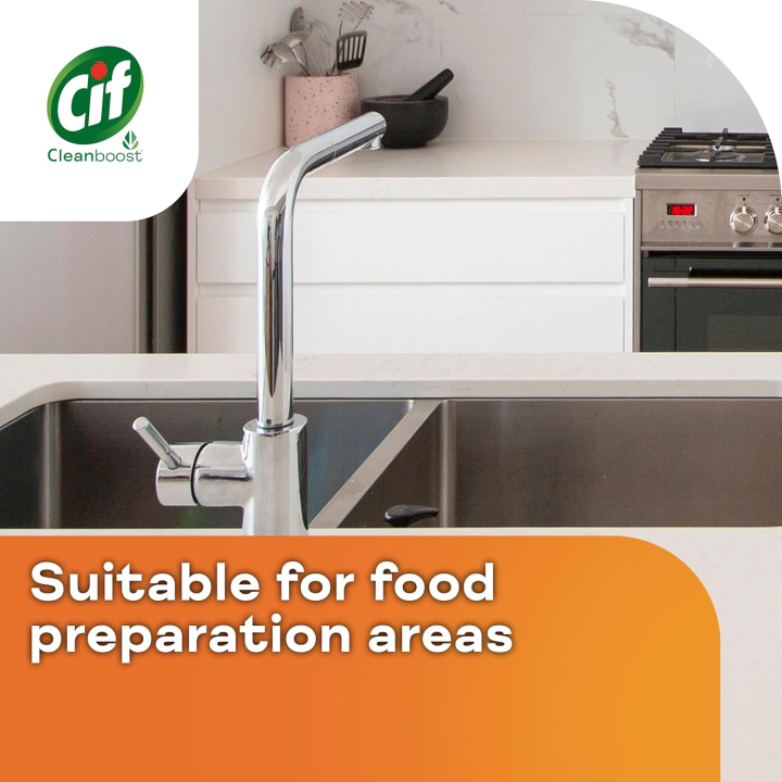 Cif Cleanboost Kitchen Spray | 100% Tough Grease Removal for Ceramic ...