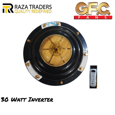 GFC Fan Ceiling 56 Inch Saphire Model 30 Watt Black Color Inverter Remote Control Energy Saver ...