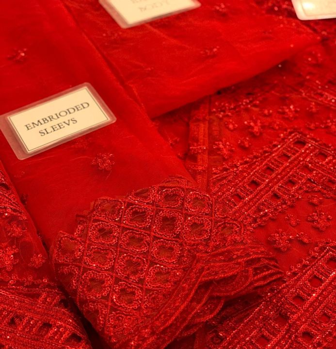 raw silk fully heavy gotta embroidered spengle work front body with ...