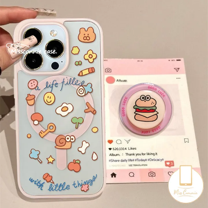 Fashion Cute Hamburger Flowers Case Compatible for IPhone 16 15 11 12 ...