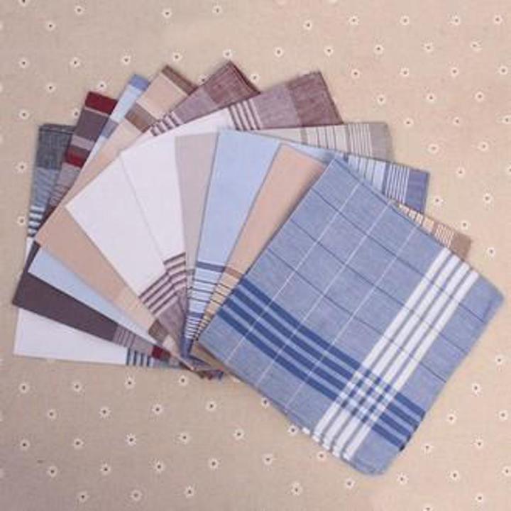 Pack of 12-100% Classic Thin Cotton Handkerchiefs Men Cotton multi ...