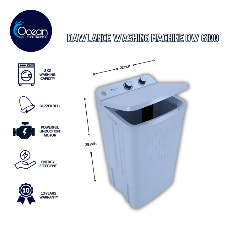 Dawlance Washing Machine DW-6100 WHITE LID / Single Washing Machine ...